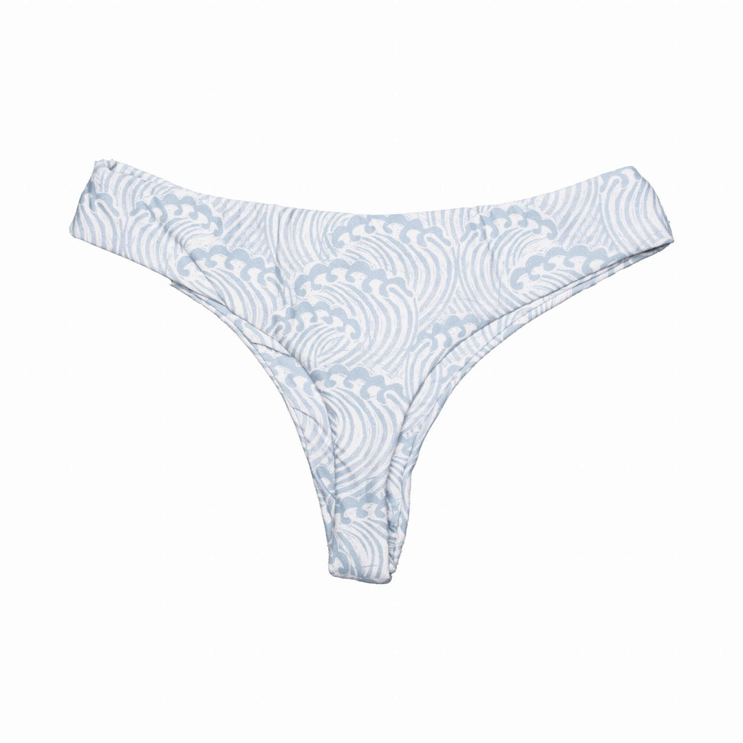 Tide Blue Wave Print Whale Tale Bikini | Women's Wide Side Swim Bottoms ...